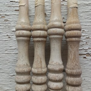 A Lot of 4 Chippy White Salvage Wooden Spindles, Primitive Farmhouse ...