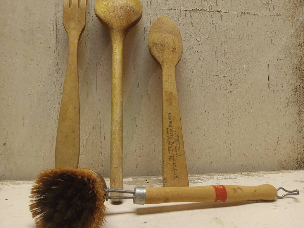 4 Vintage Farmhouse Kitchen Utensils Primitive Kitchen - Etsy