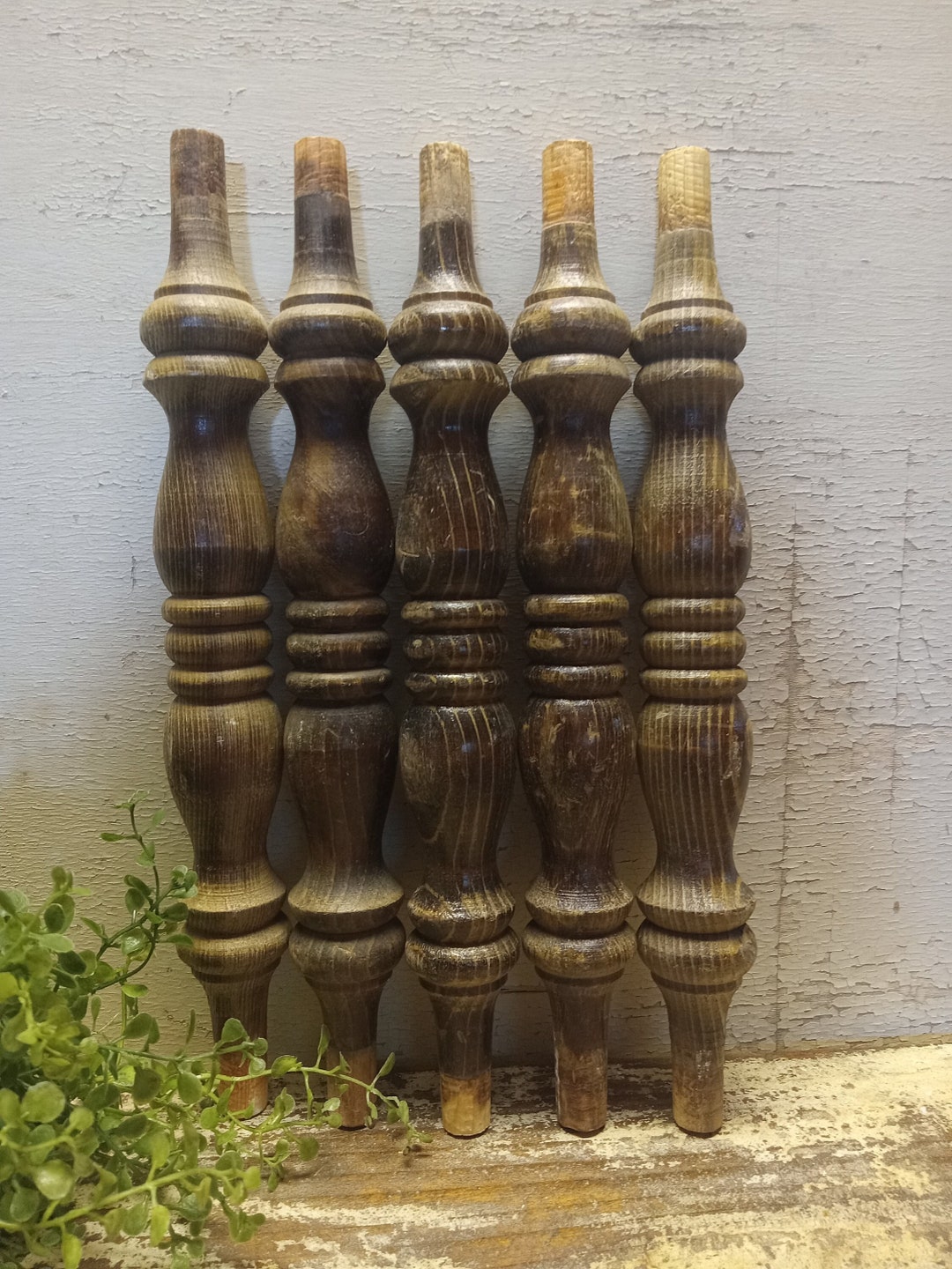 1 Vintage Chippy Brown Salvaged Wood Spindle Post, Farmhouse Spindle ...