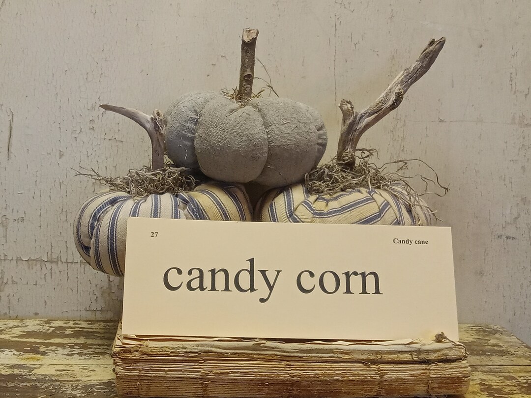 One Vintage Inspired Fall Flash Card, Candy Corn Flash Card, Flash Card, Single Flash Card FC ...