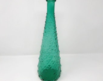 Teal glass vase | Etsy