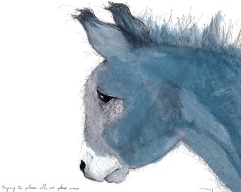 Pen and Ink Donkey - Etsy