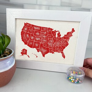 Mini Push Pin Map, Small Map of USA Travel Tracking, Van Trailer Map ...
