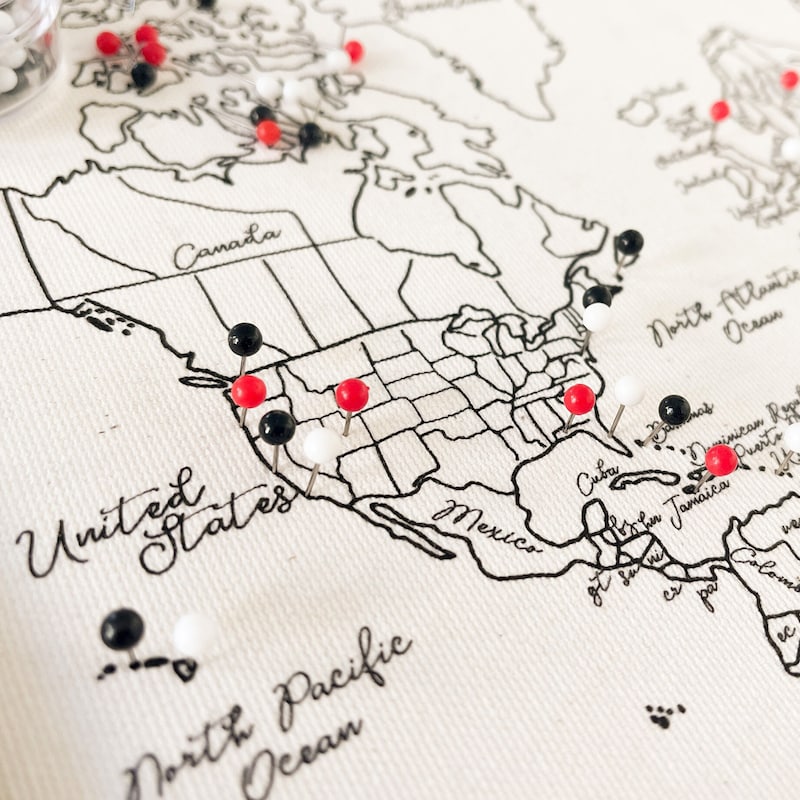 Push Pin World Map - Etsy