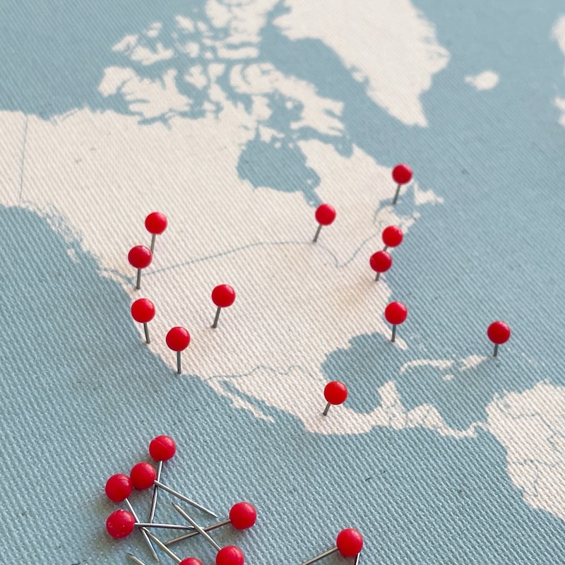 World Map Push Pin - Etsy