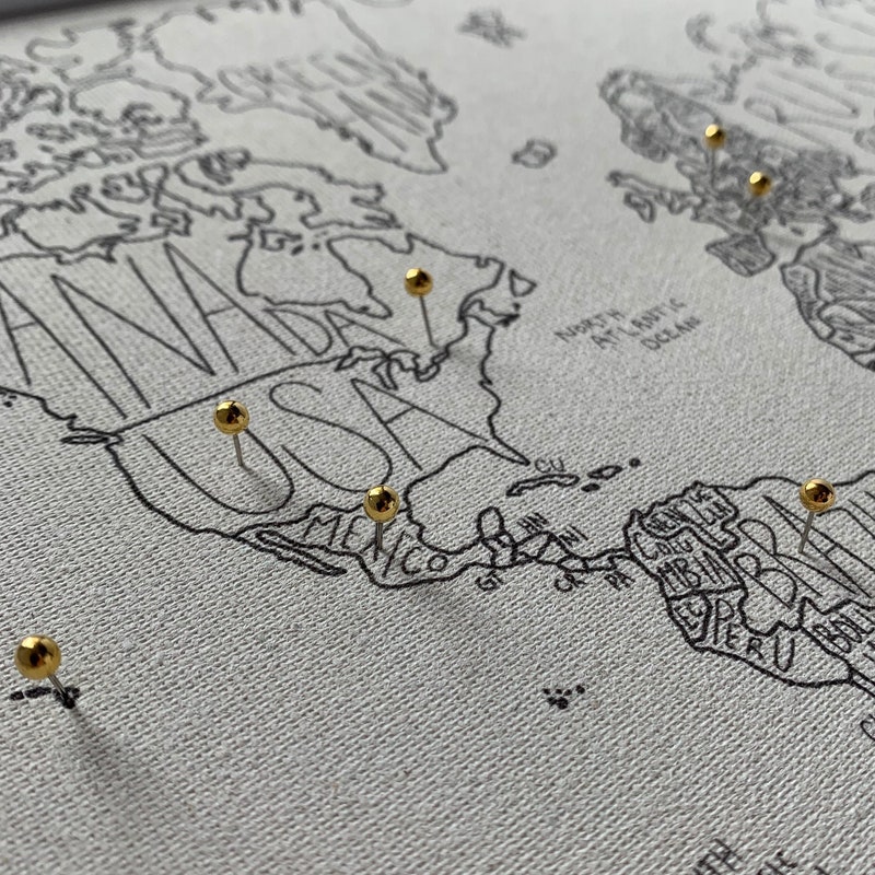 World Map Push Pin - Etsy