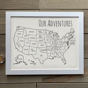 Push Pin Map, Our Adventures Travel Map, USA, United States, Second ...