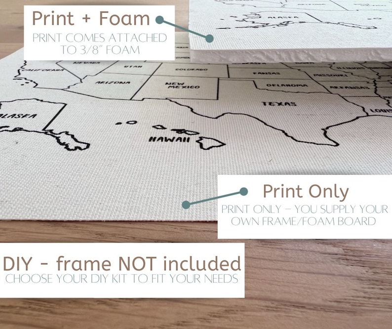 DIY National Park Push Pin Map With Tree Push Pins Great - Etsy