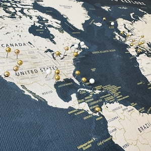 Detailed World Push Pin Map, Custom Push Pin Map for Travels ...