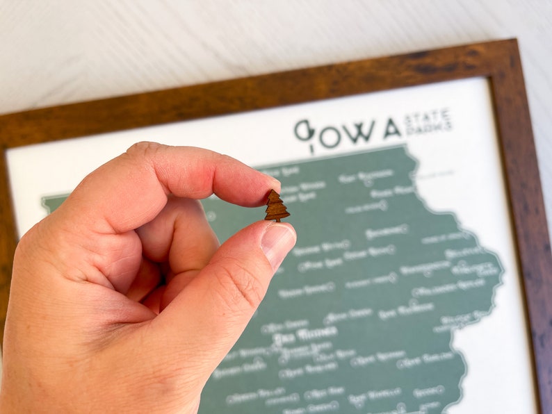 Iowa State Parks Push Pin Map: Framed Adventure Tracker - Etsy