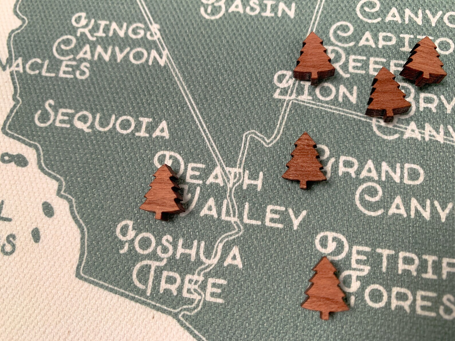 DIY National Park Push Pin Map With Tree Push Pins Great - Etsy