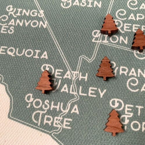 Tree Map Pin Map Marker Push Pins Fir Tree National Park - Etsy