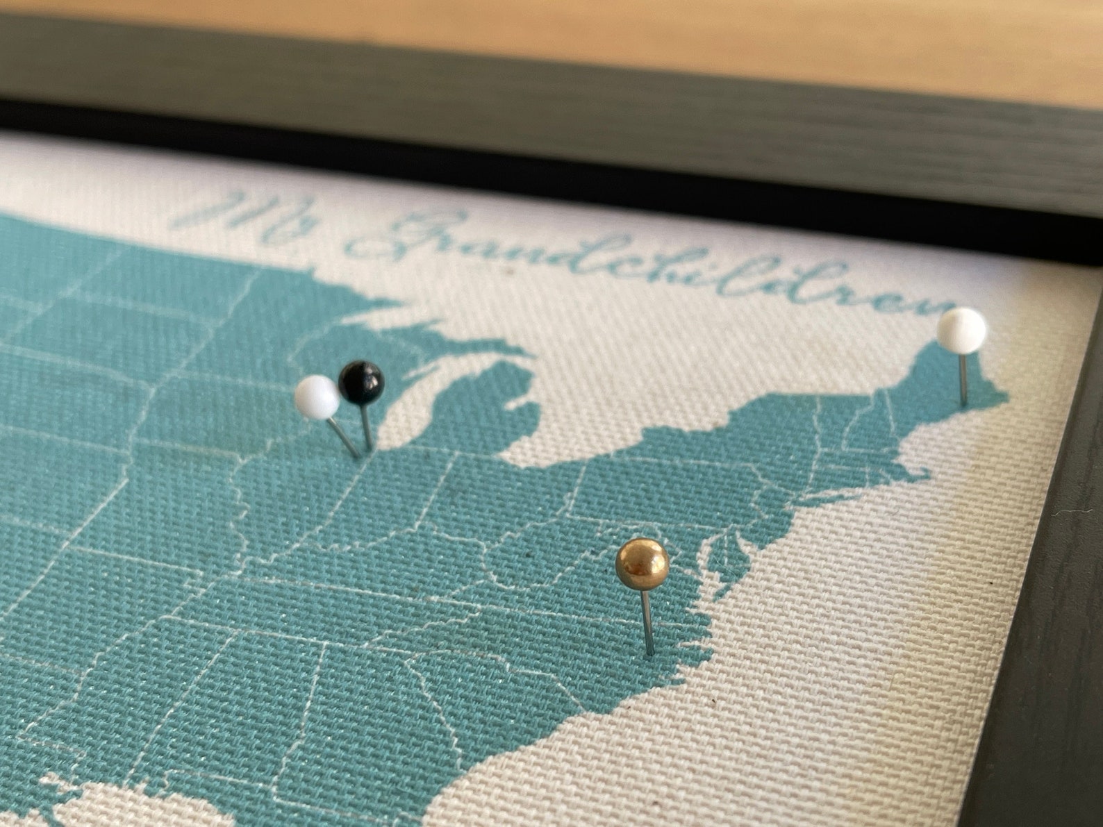 CUSTOM Mini Push Pin Map Small Space Framed USA Grandkids - Etsy