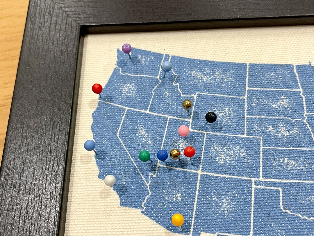 Mini Push Pin Map, Small Map of USA Travel Tracking, Van Trailer Map ...