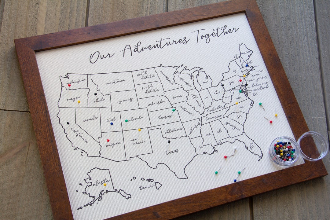Push Pin Map Personalized Travel Map USA United States - Etsy
