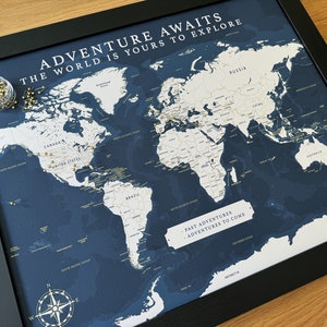 Detailed World Push Pin Map, Custom Push Pin Map for Travels ...