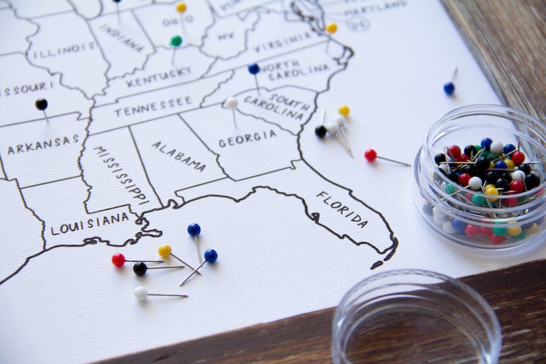 Map Push Pins Set of 50 100 or 200 Multi Color Custom Map - Etsy