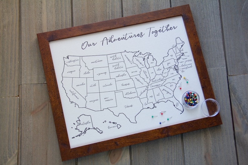 Push Pin Map Personalized Travel Map USA United States - Etsy