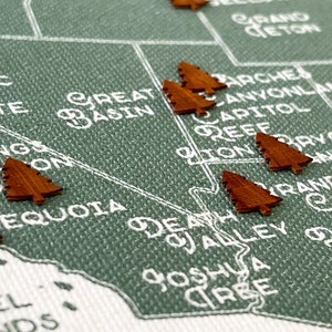 DIY National Park Push Pin Map With Tree Push Pins, Great Outdoors ...