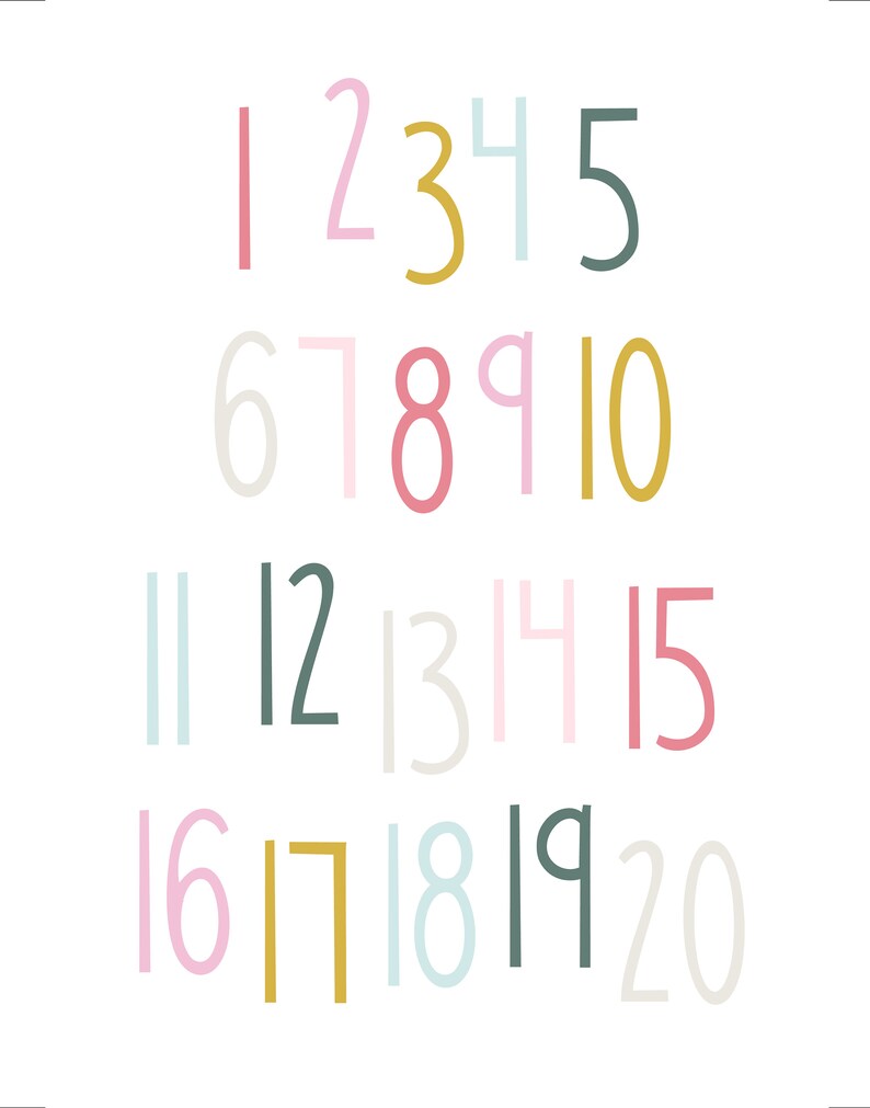 DOWNLOAD Numbers Rainbow Nursery Print 1 2 3 Nursery Decor | Etsy