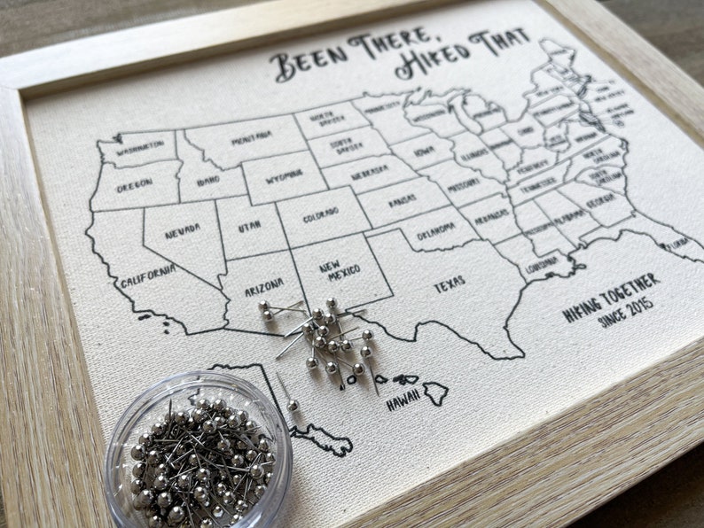 Push Pin Map Personalized Travel Map Gift for Couple Who - Etsy
