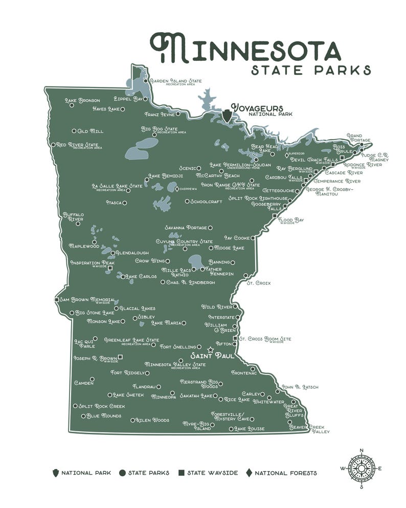 Minnesota State Parks Push Pin Map: Personalized Adventure Tracker - Etsy