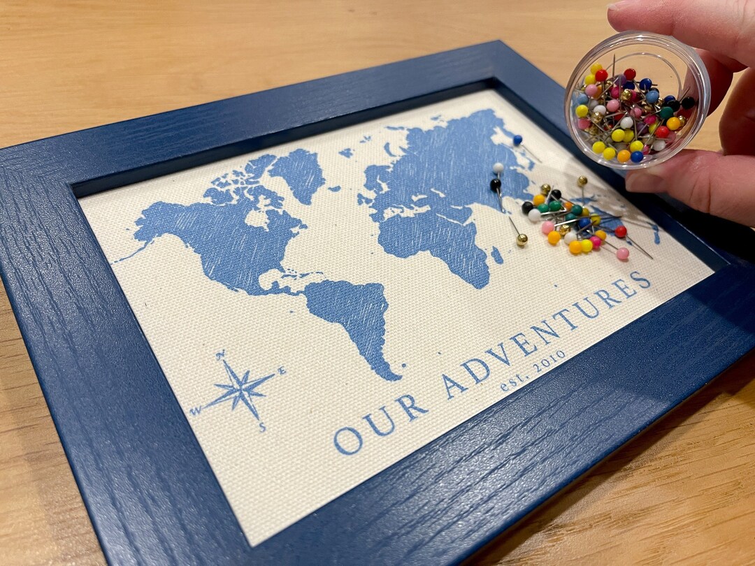 Push Pin World Map: Personalized World Travel Tracker, Mini Custom Push ...
