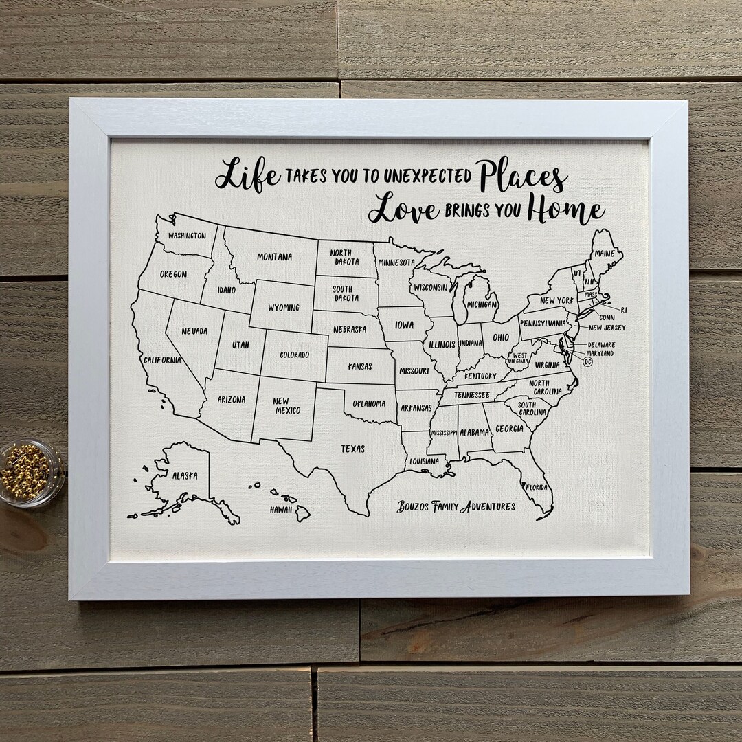 Push Pin Map, Personalized Travel Map, Gift for Couple Who Travels ...