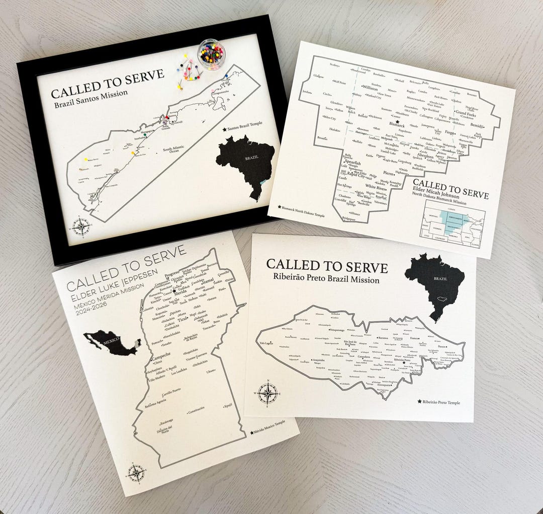 Missionary Map: Push Pin USA LDS Mission Tracker, Custom Keepsake Gift ...
