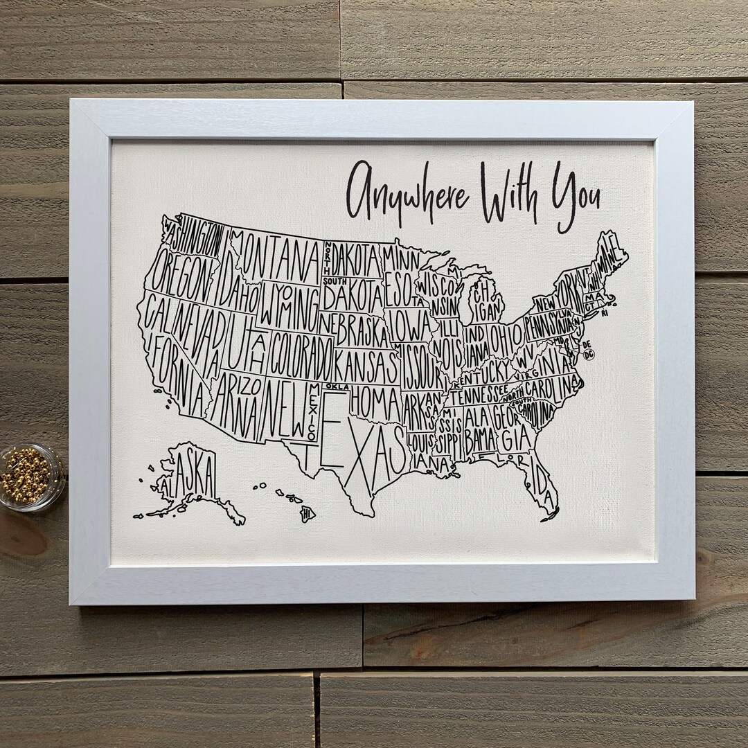 Push Pin Map, Personalized Travel Map, USA, United States, Second ...