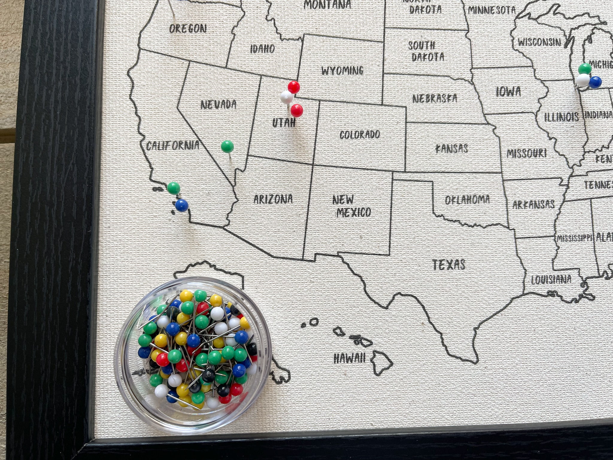 USA Push Pin Personalized Map Travel Trailer Adventures | Etsy