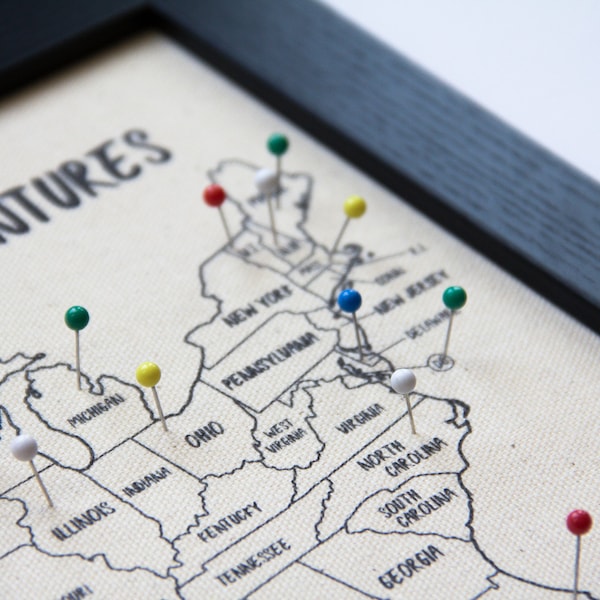 Push Pin Map - Etsy
