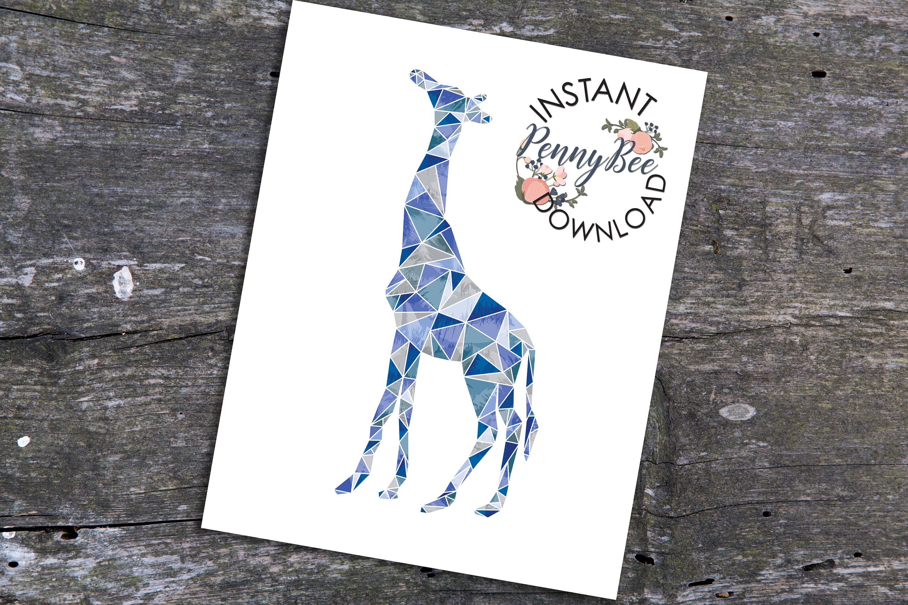 Geometric Giraffe Print / Geometric Animal Art / Stained Glass | Etsy