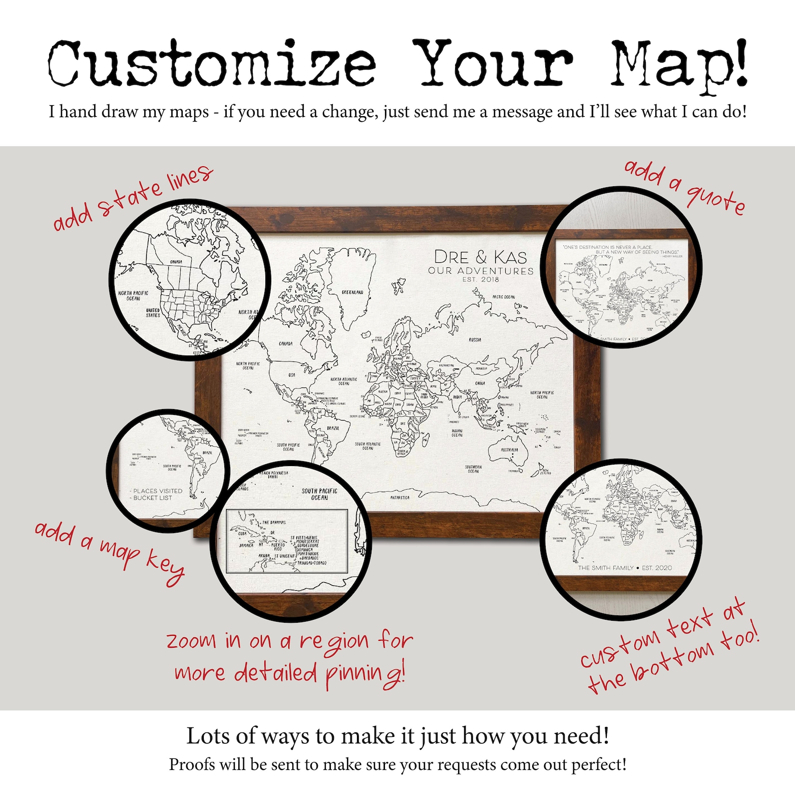Personalized World Push Pin Travel Map: Europe Detailed, World ...