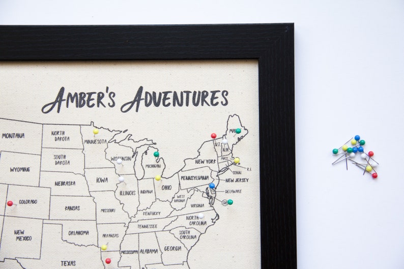Push Pin Map Personalized Travel Map USA United States | Etsy