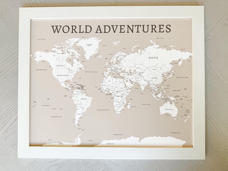 Personalized World Map Push Pin Travel Map, Custom Push Pin Map Track ...