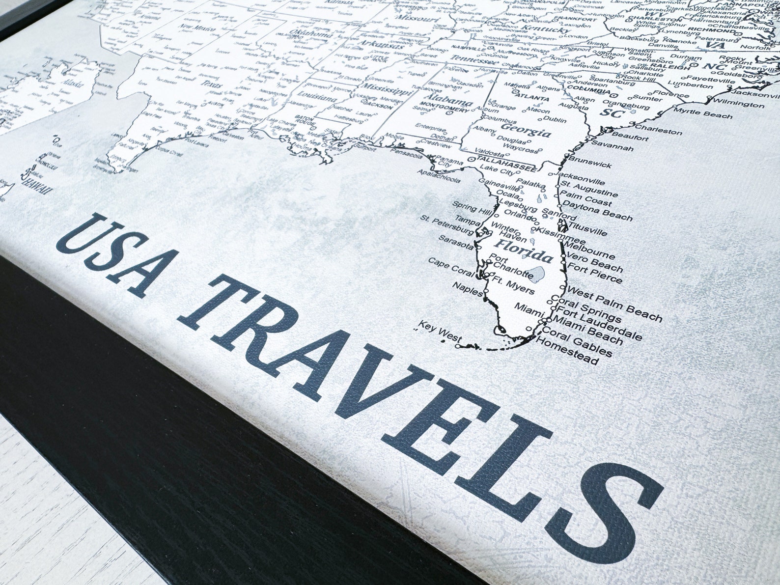 Personalized Push Pin US Travel Map: Major Cities & State Capitals ...