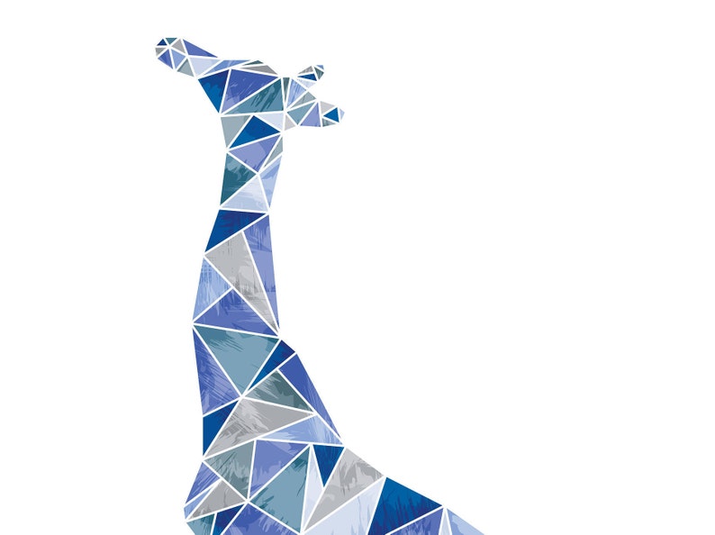 Geometric Giraffe Print / Geometric Animal Art / Stained Glass - Etsy