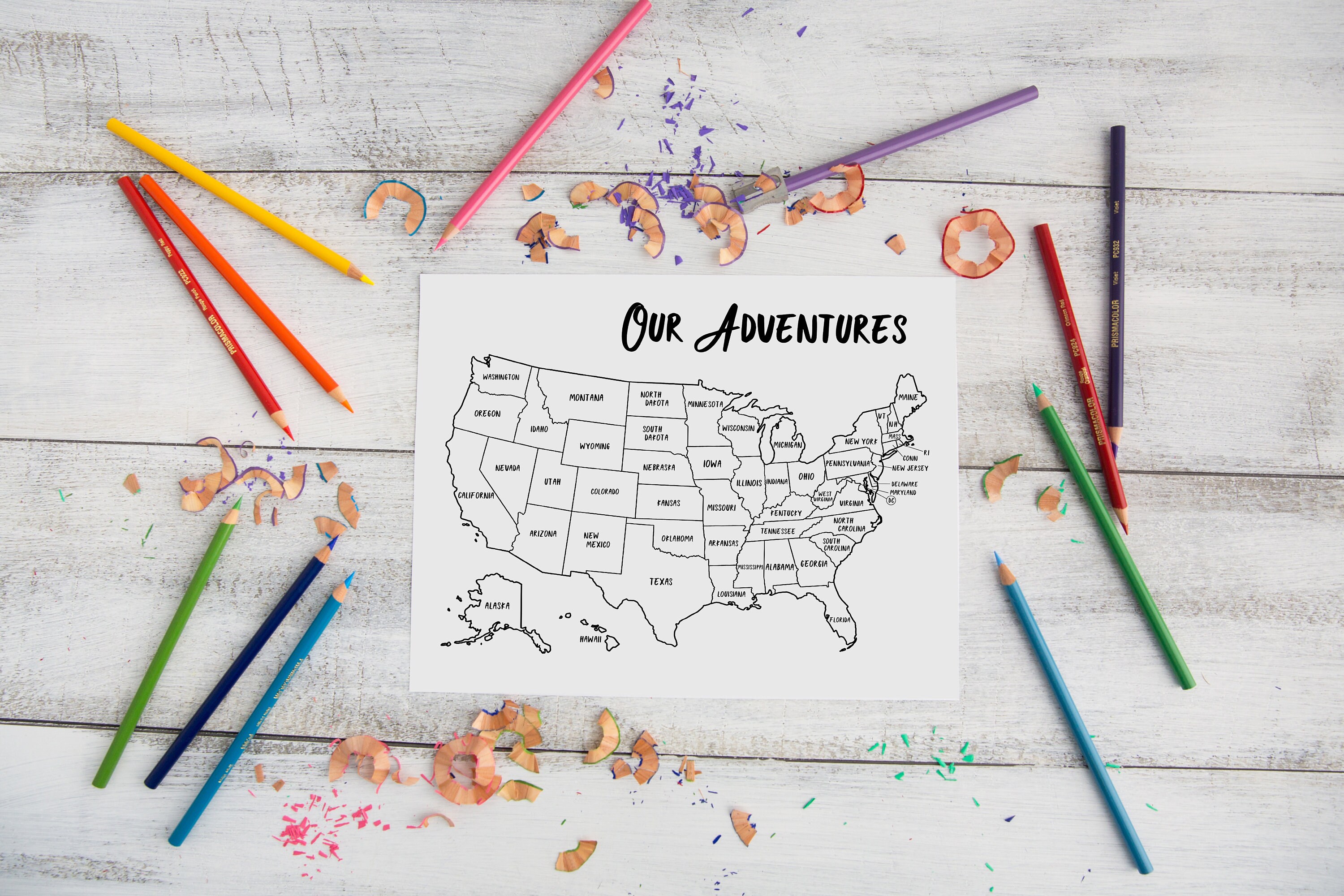 USA Our Adventures Map DIGITAL DOWNLOAD Printable Travel - Etsy