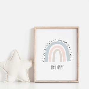 DOWNLOAD Be Kind Be Happy Be You Rainbow Nursery Prints, Set of 3 ...