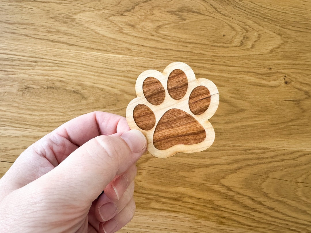 2" Wooden Paw Print Pins: Pet Travel Map Tacks, Office Decor - Etsy