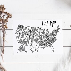 USA Map Printable, Homeschool Decor, Large Poster, Art, Print, Sales ...