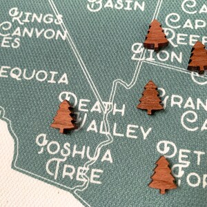 Wooden Pine Tree Push Pins: US Map Tacks, Office Decor, Handmade in the ...
