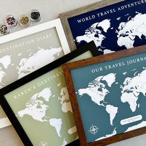World Push Pin Personalized Map, Custom Push Pin Map for Travels ...