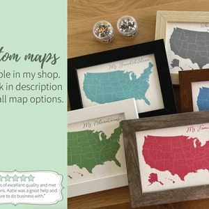 Mini Push Pin Map, Small Map of USA Travel Tracking, Van Trailer Map ...
