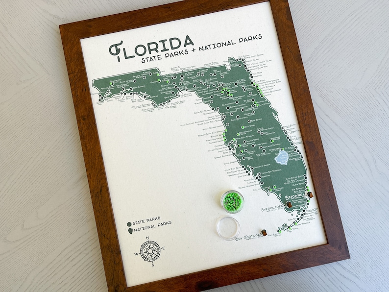 Florida State Park Push Pin Map: Adventure Tracker, Wooden Tree Pins - Etsy
