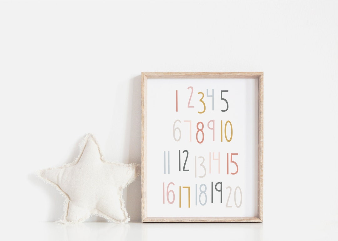 DOWNLOAD Numbers Rainbow Nursery Print, 1 2 3 Nursery Decor, Pink Cute ...