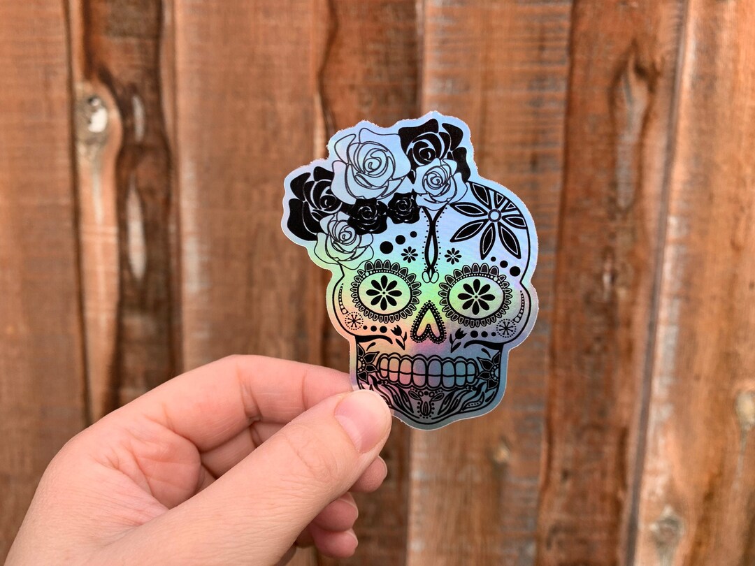 Skull and Roses, Halloween Core, Dia De Los Muertos Sticker, Day of the ...