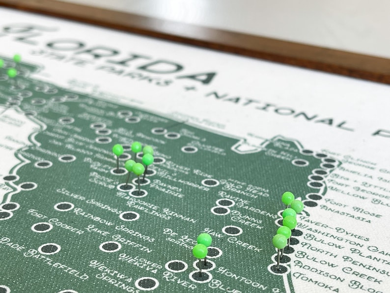 Florida State Park Push Pin Map: Adventure Tracker, Wooden Tree Pins - Etsy