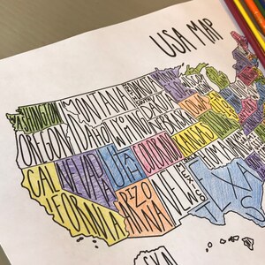 USA Map Printable, Homeschool Decor, Large Poster, Art, Print, Sales ...